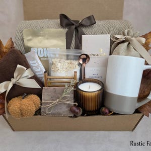 Cozy Fall Gift Box – Pumpkin Candle, Spa Set & Blanket - Etsy