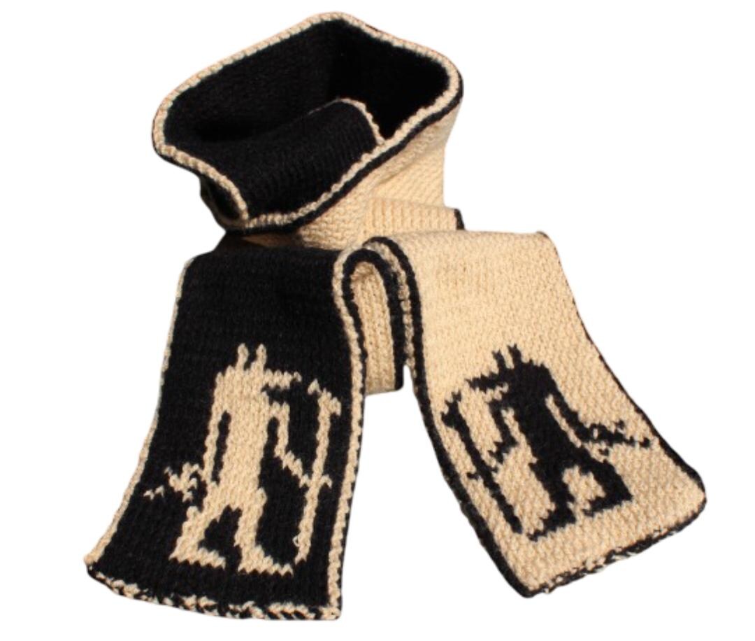 Anubis Scarf: Double Knit Egyptian God Design - Etsy