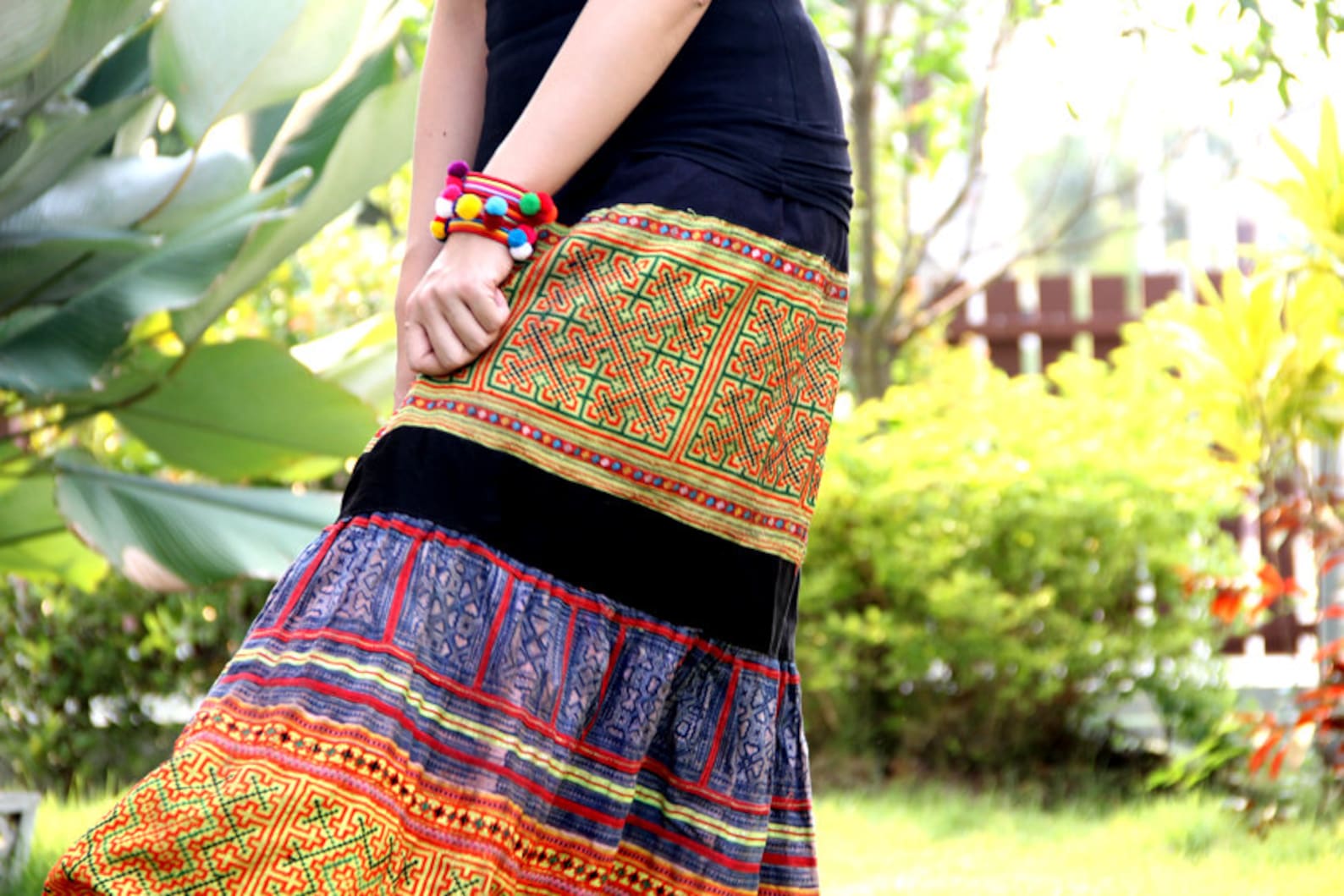 Woman Skirt, Hand Embroidery Pattern Fabric but Look Cottage Chic - Etsy