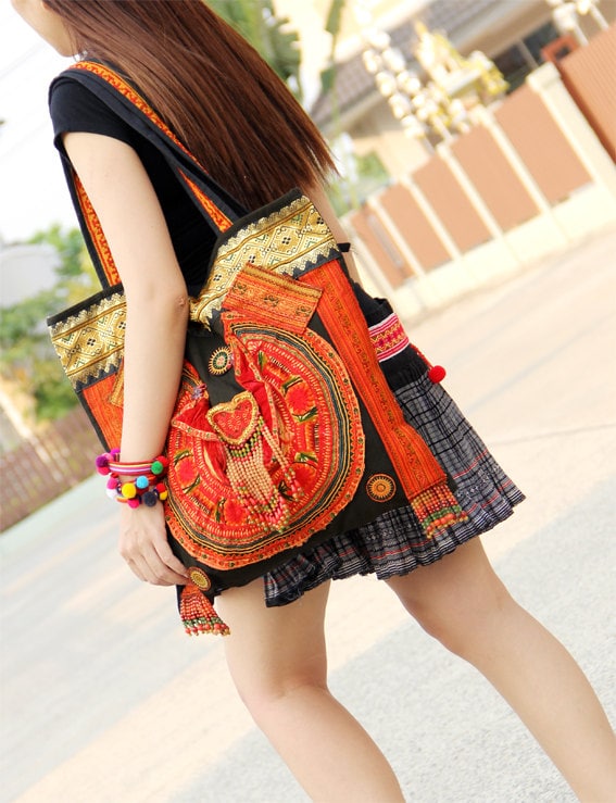 Shoulder Purse Medium Size Multi-colors Decorated With - Etsy