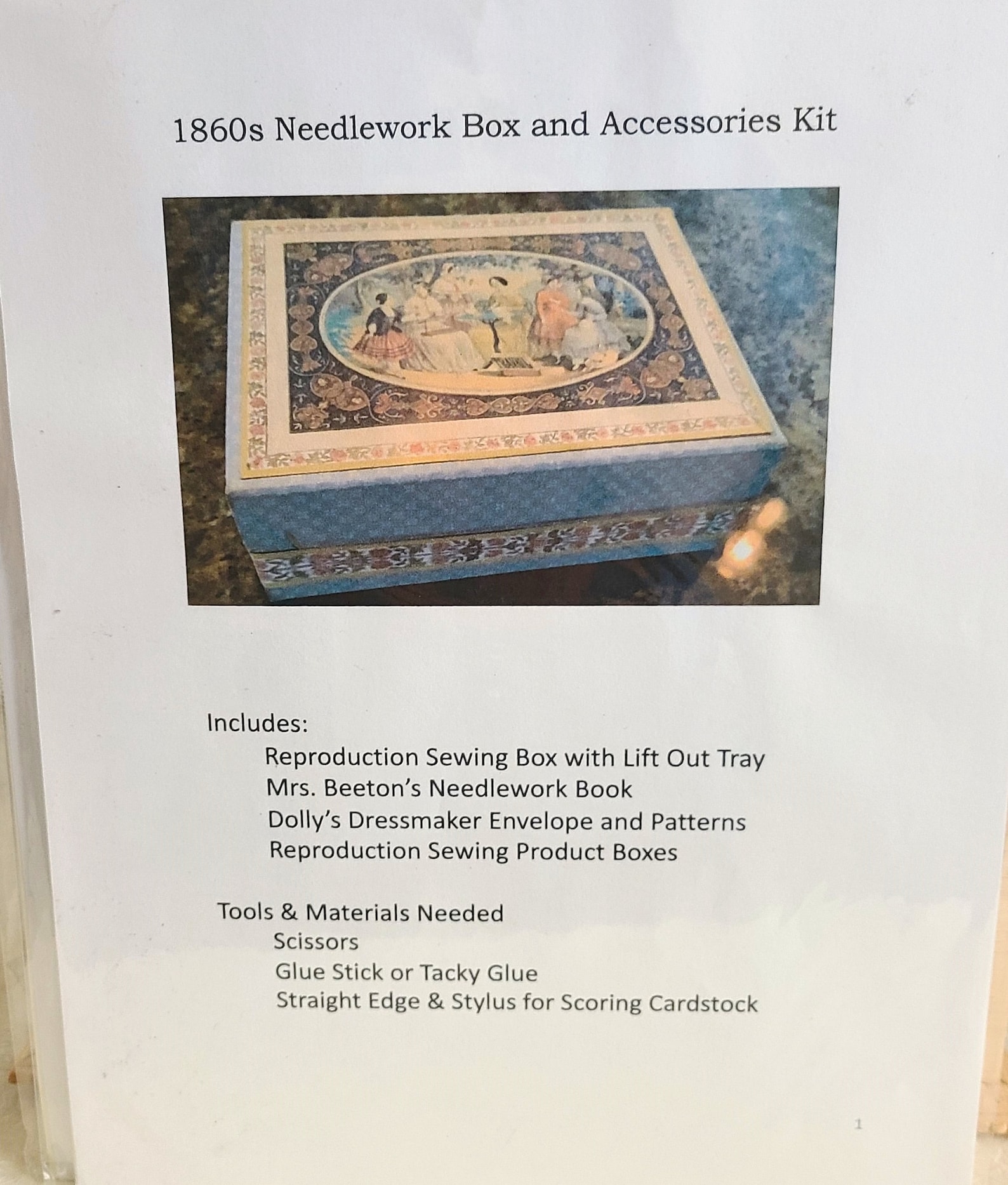 PDF 1860s Needlework Box With Accessories for Dolls, Printable ...
