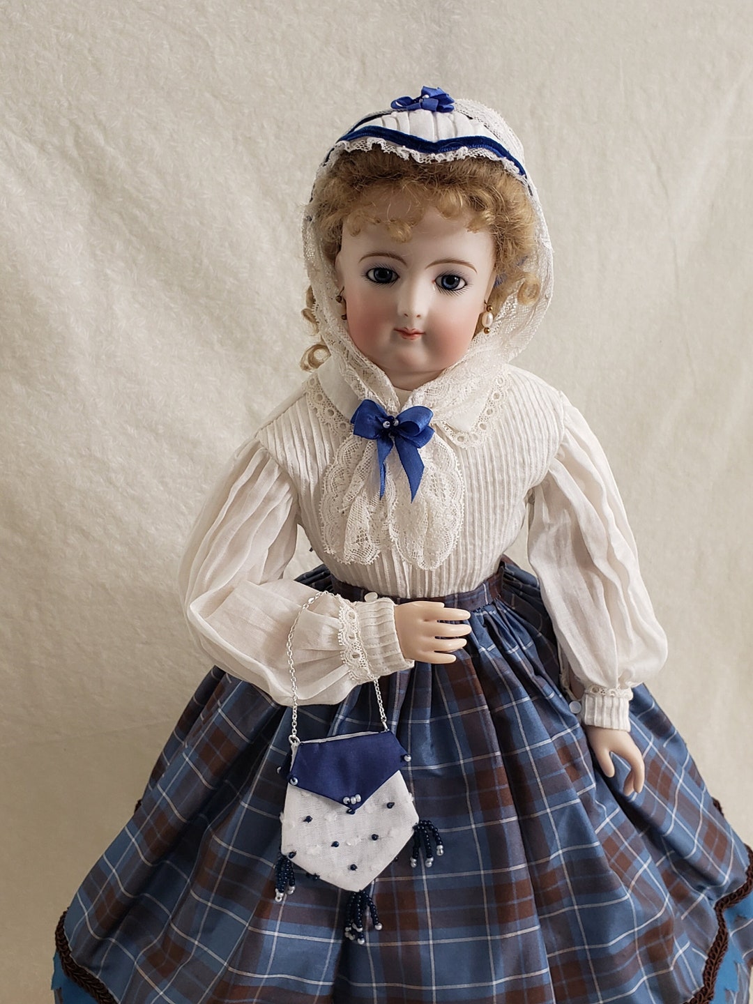 PAPER PATTERN 1860s metternich Bonnet & Purse Set for 15 Lady Dolls by ...