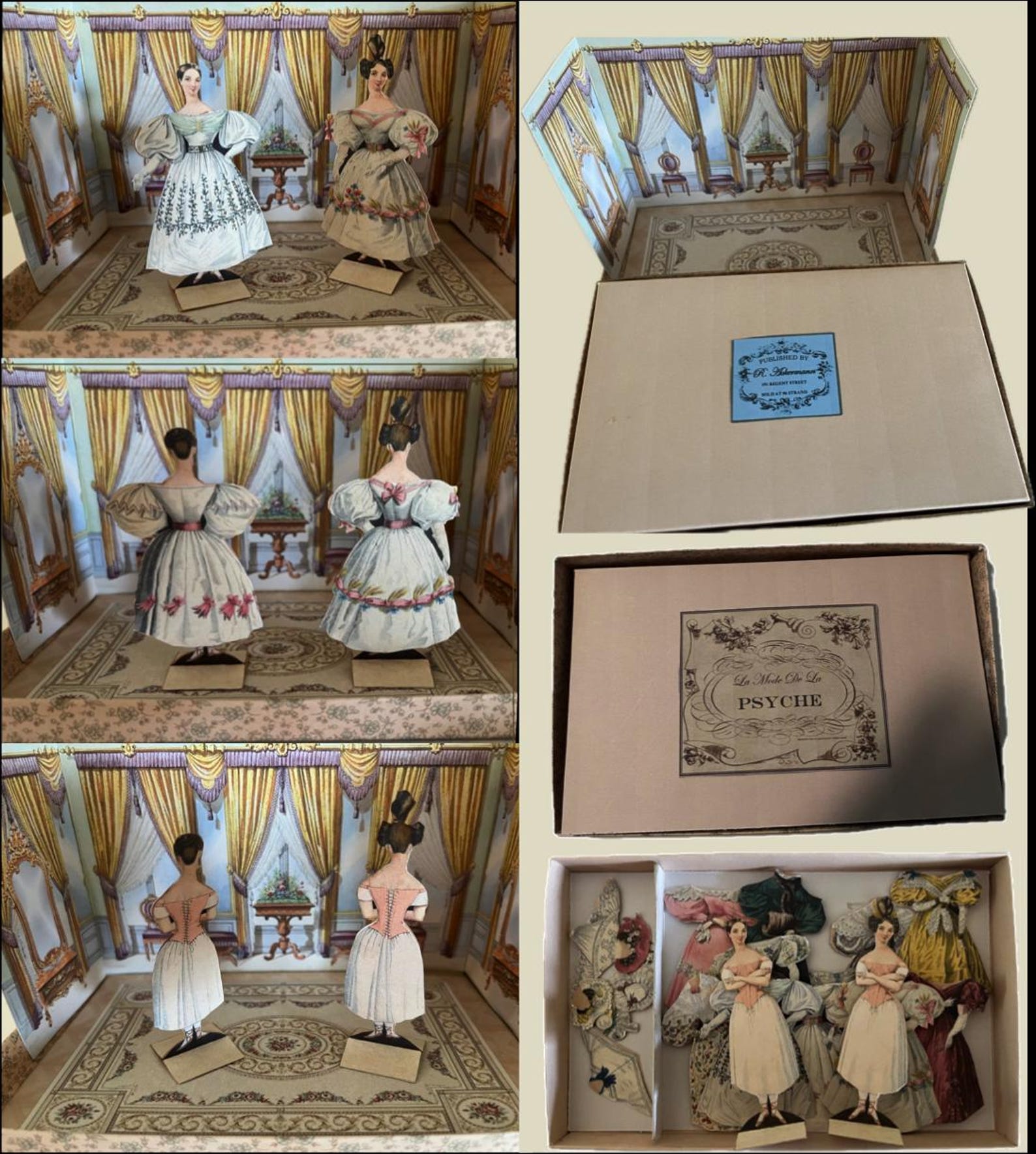 PDF Mini 1830s "psyche" Paper Dolls AND Salon Set, Antique Reproduction ...