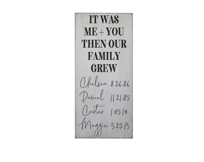 Wall Hanging / Important Dates Art / Itnwas Me and You Then Our Family ...