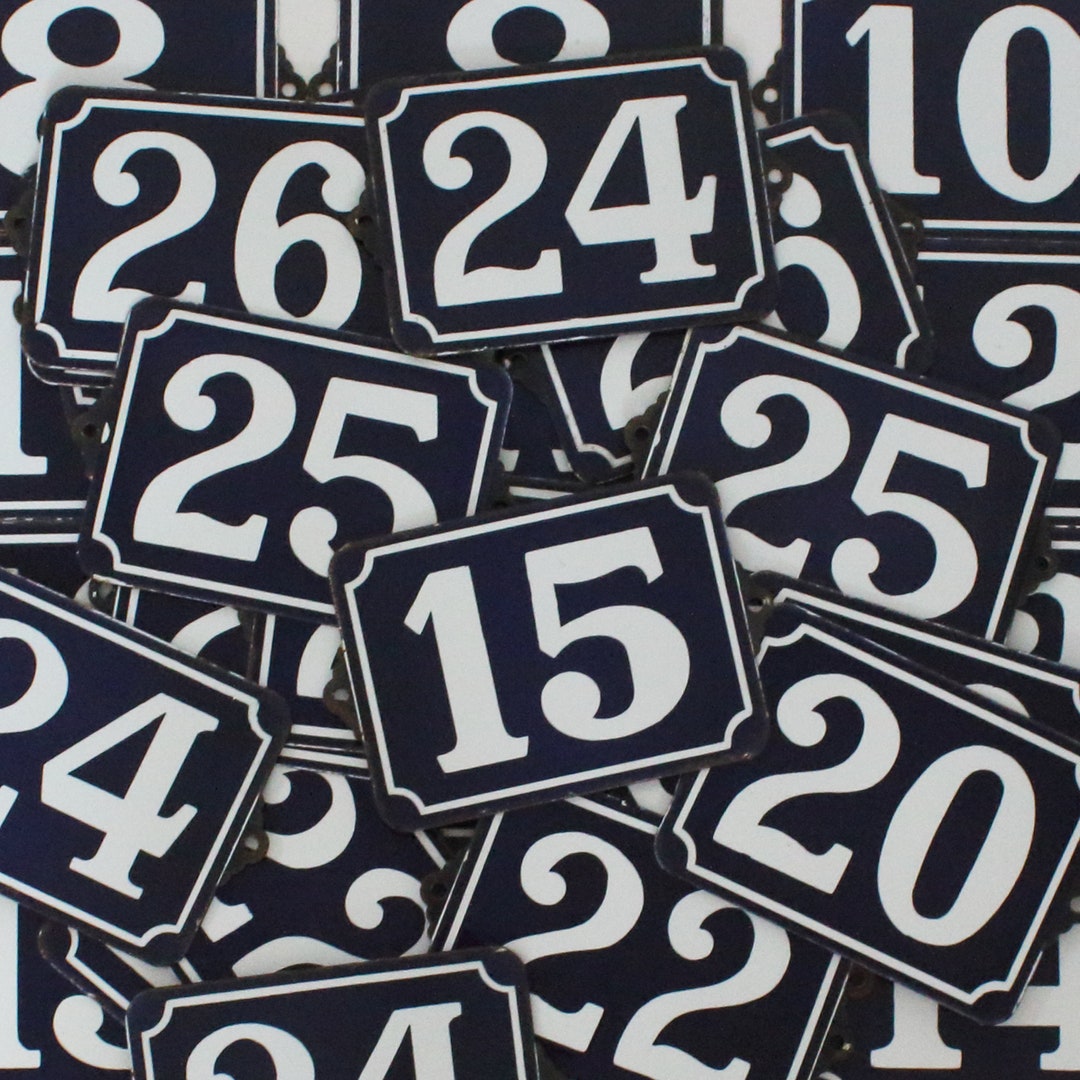 Large Vintage French Enamel House Numbers 20cm X 15cm - Etsy UK