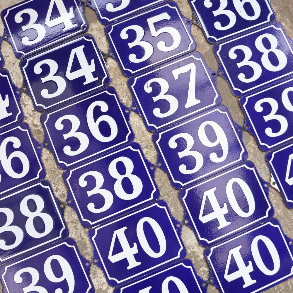 Large Vintage French Enamel House Numbers 20cm X 15cm - Etsy