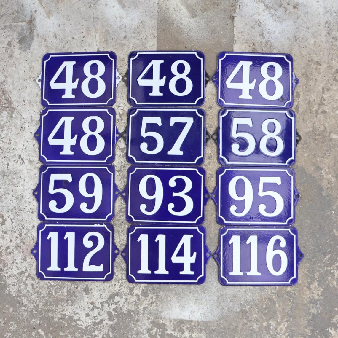 Large Vintage French Enamel House Numbers 20cm X 15cm - Etsy