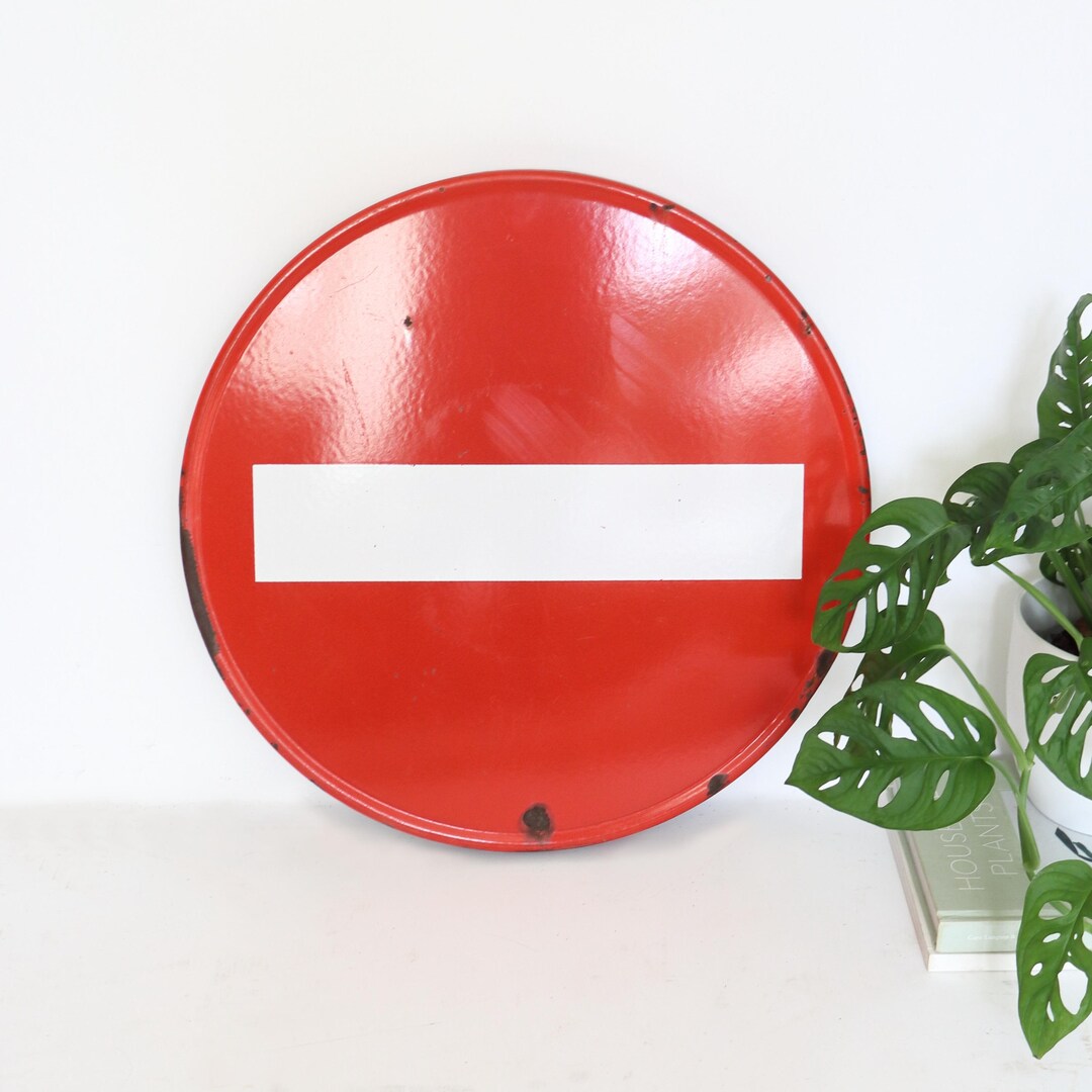Original French Vintage No Entry Road Sign - Etsy