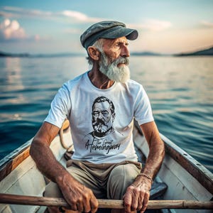 The Great Hemingway T-shirt Classic Portrait Tee for Book Lovers ...