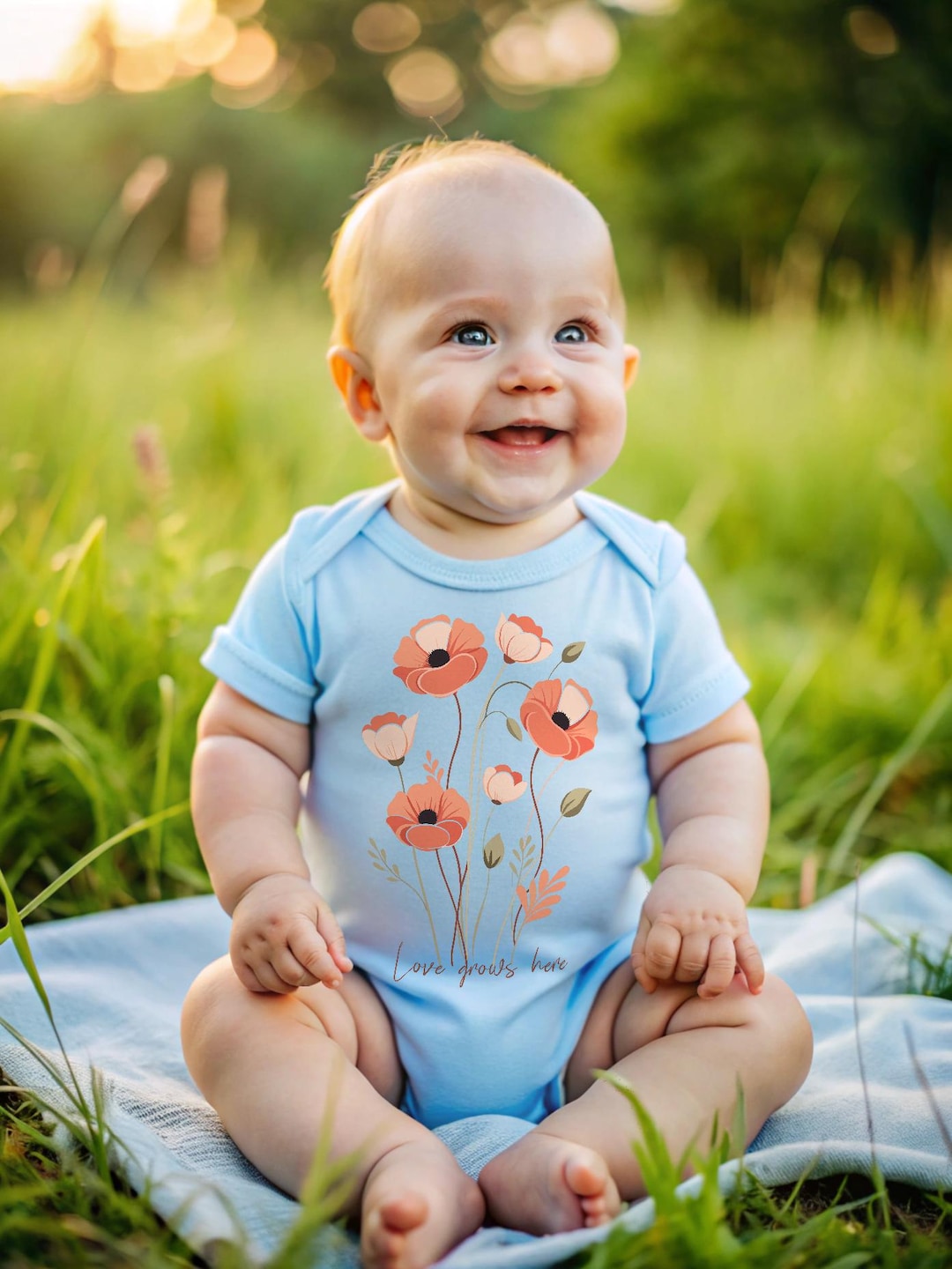 Poppy Baby Clothes, Poppy Design Baby Bodysuit Soft Organic Cotton ...