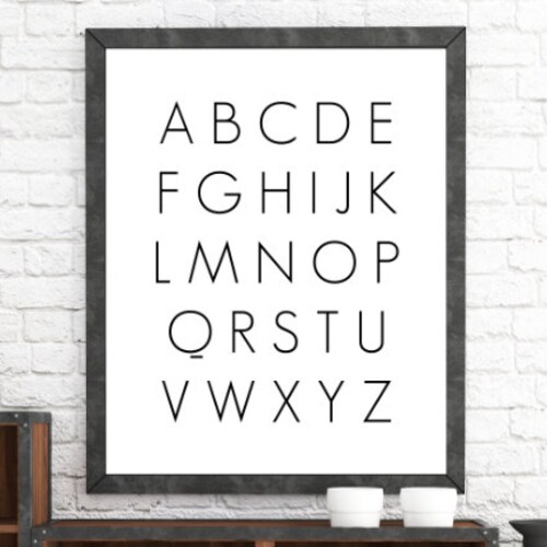 Black & White Alphabet Poster Printable Wall Art Kids Room - Etsy