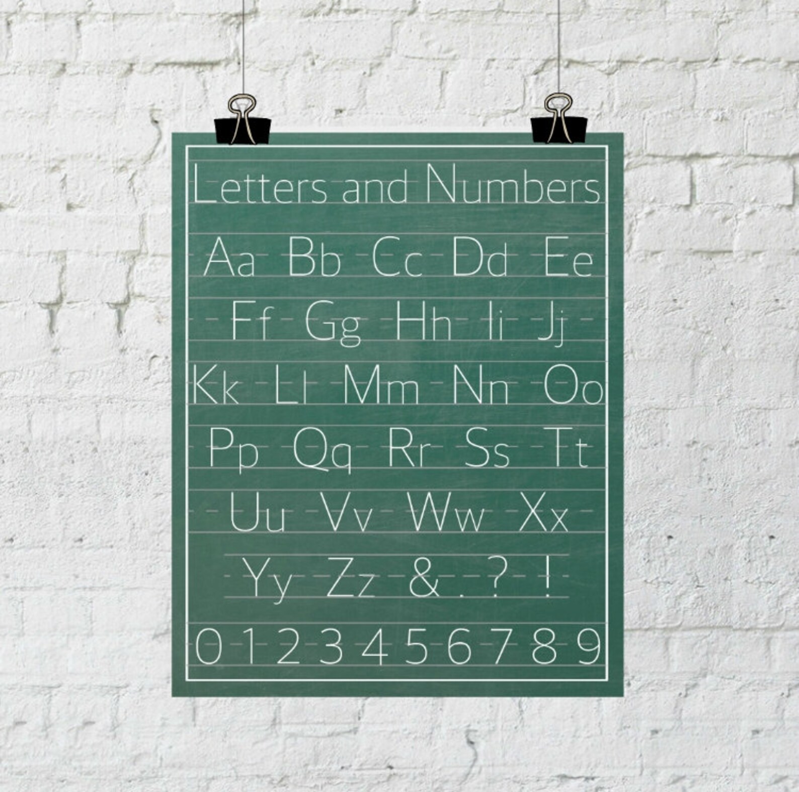 Classroom Decor, Alphabet Letters Print Wall Art Chalkboard, Nursery ...
