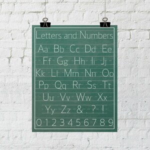 Classroom Decor, Alphabet Letters Print Wall Art Chalkboard, Nursery ...