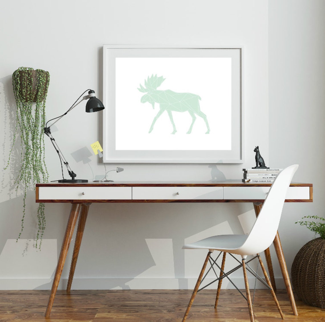 Mint Art Mint Wall Print Green Art Print Geometric Animal | Etsy