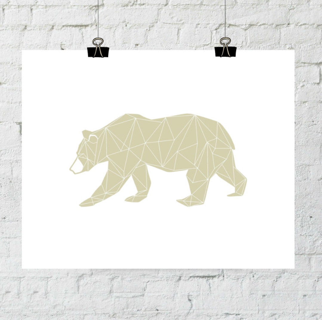 Modern Bear Print, Bear Wall Art, Modern Home Decor, Woodland Wall Art ...