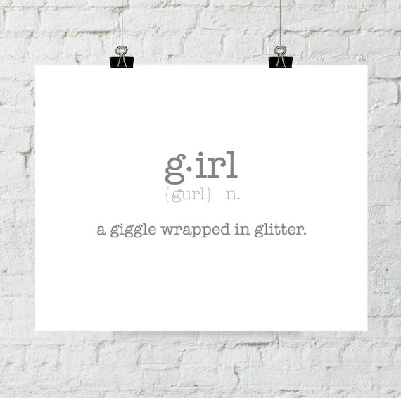 Girl Nursery Decor Girl Definition Typography Dictionary | Etsy