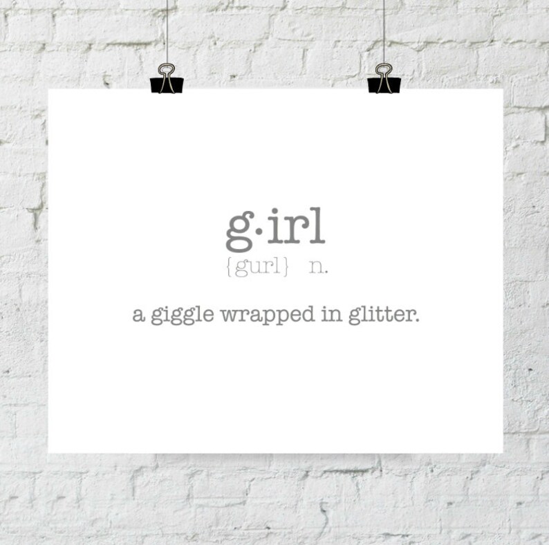 Girl Nursery Decor Girl Definition Typography Dictionary - Etsy