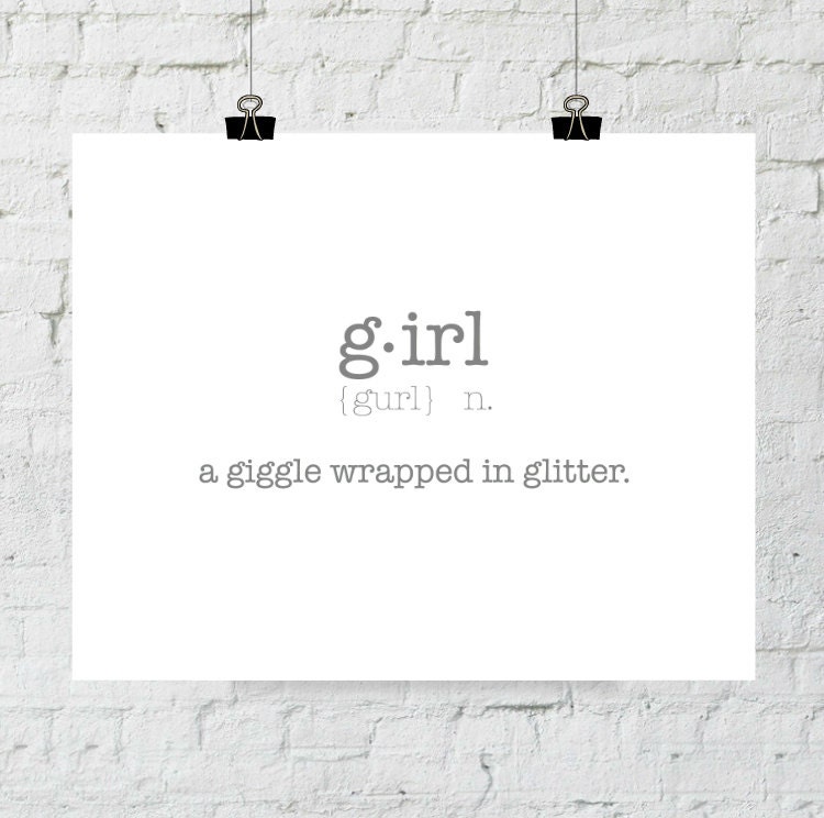 Girl Nursery Decor Girl Definition Typography Dictionary - Etsy