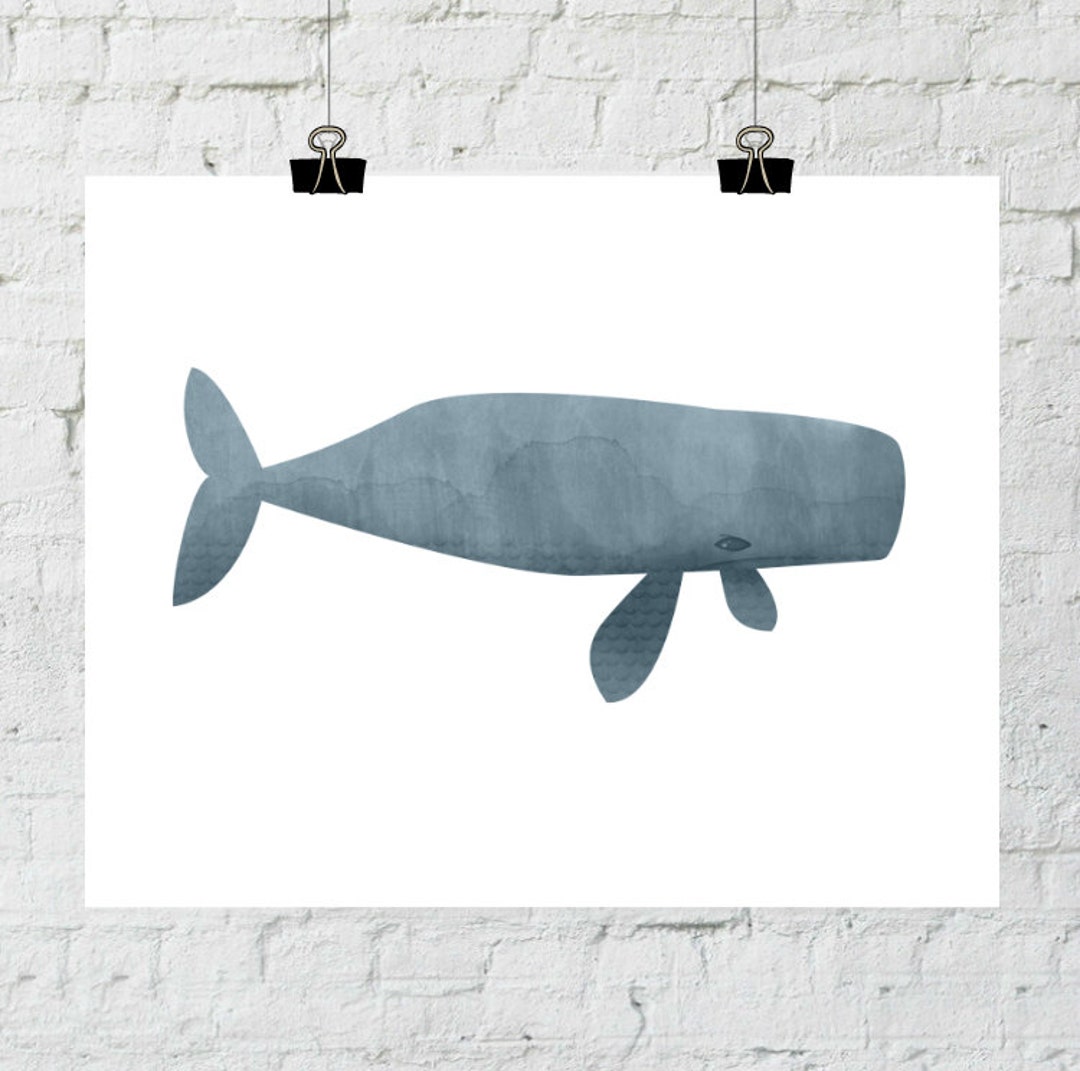 Whale Print, Printable, Printable Wall Art, Whale Art, Ocean Animals ...