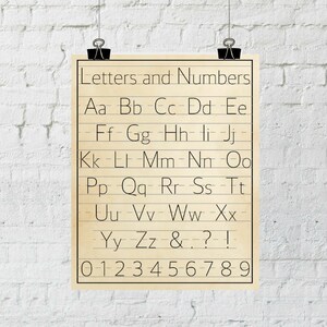 Letters and Numbers, Classroom Decor, Vintage Alphabet Wall Art ...