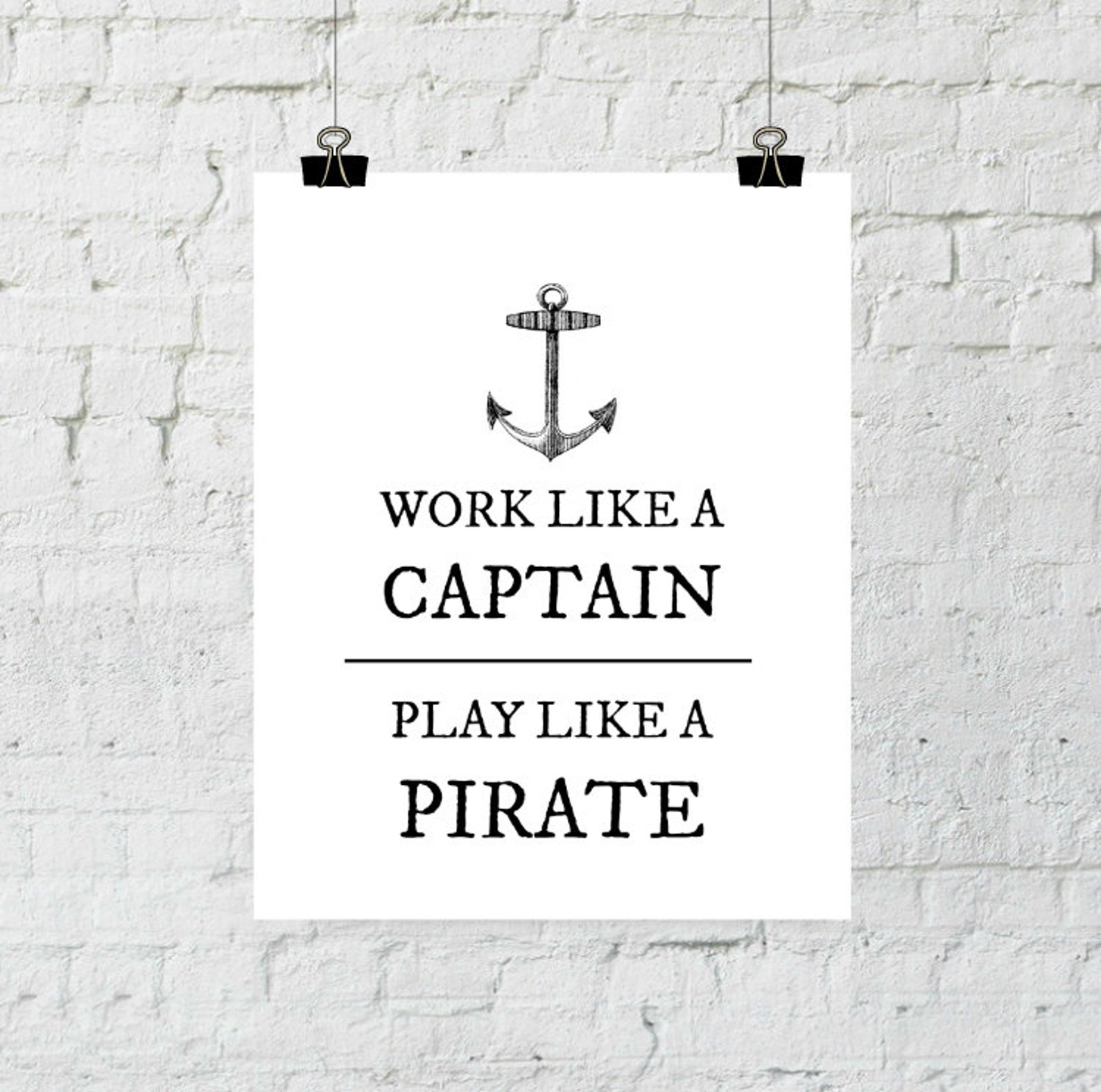 Work Like A Captain Play Like A Pirate Nautical Anchor Decor - Etsy