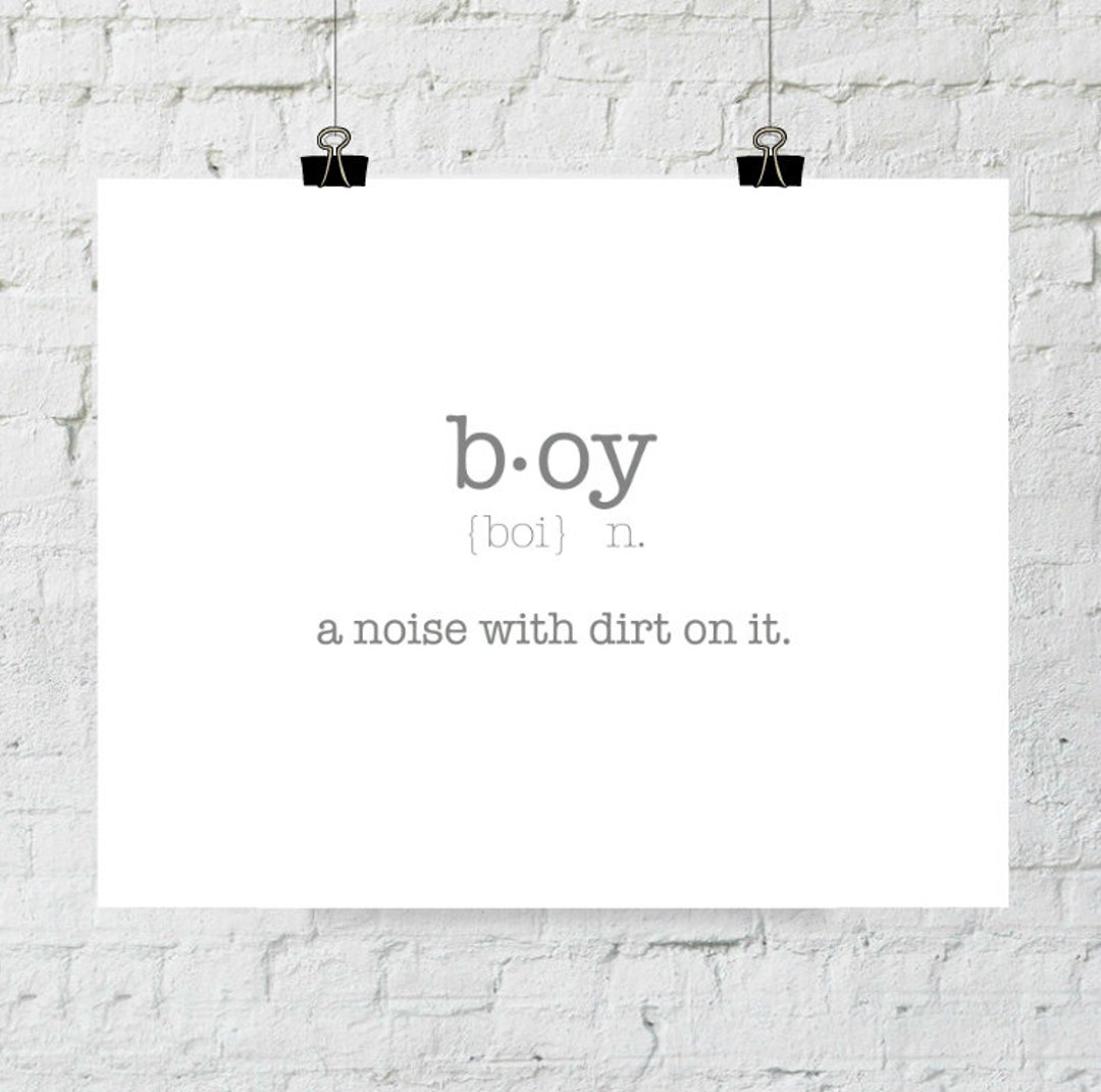 Boy Nursery Decor. Boy Definition, Typographic, Dictionary Print. 8x10 ...