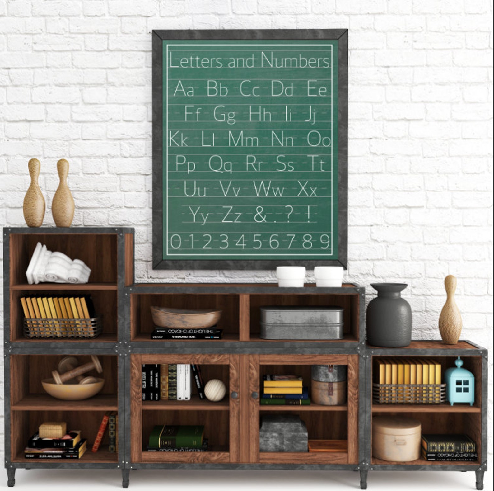 Classroom Decor, Alphabet Letters Print Wall Art Chalkboard, Nursery ...