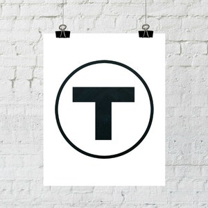 Boston Print, Boston Wall Art, Boston Subway Art, Boston T Line Print ...