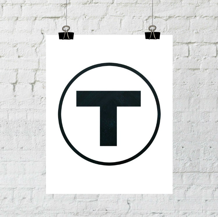 Boston Print Boston Wall Art Boston Subway Art Boston T - Etsy