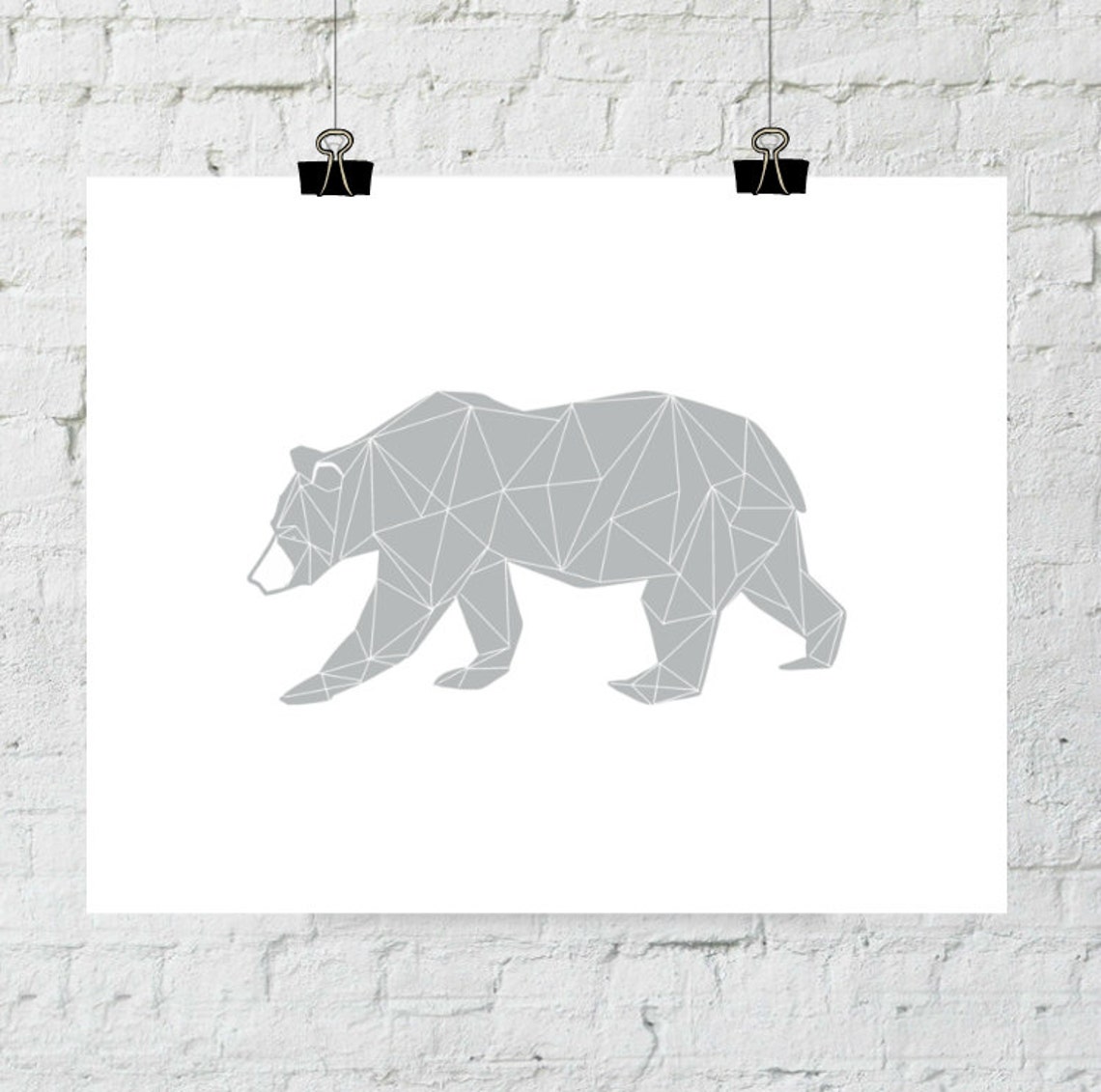 Bear Printable Geometric Bear Bear Wall Art Bear Wall - Etsy