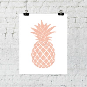 Coral Art, Pink Pineapple, Print Art, Girls Wall Art, Print Download ...