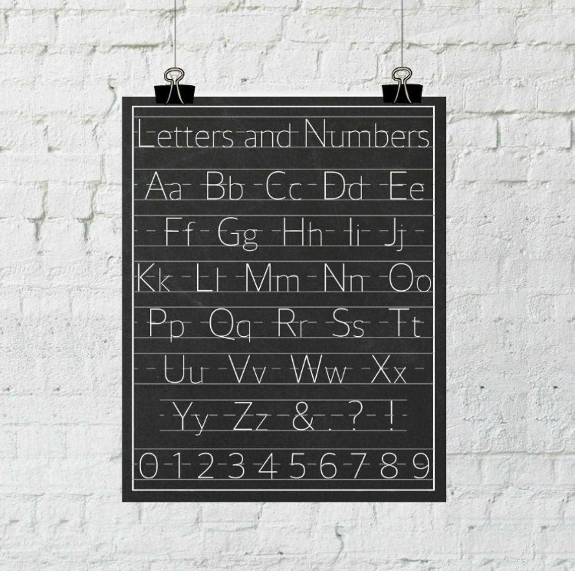 Letters and Numbers Poster Classroom Decor Alphabet Print - Etsy