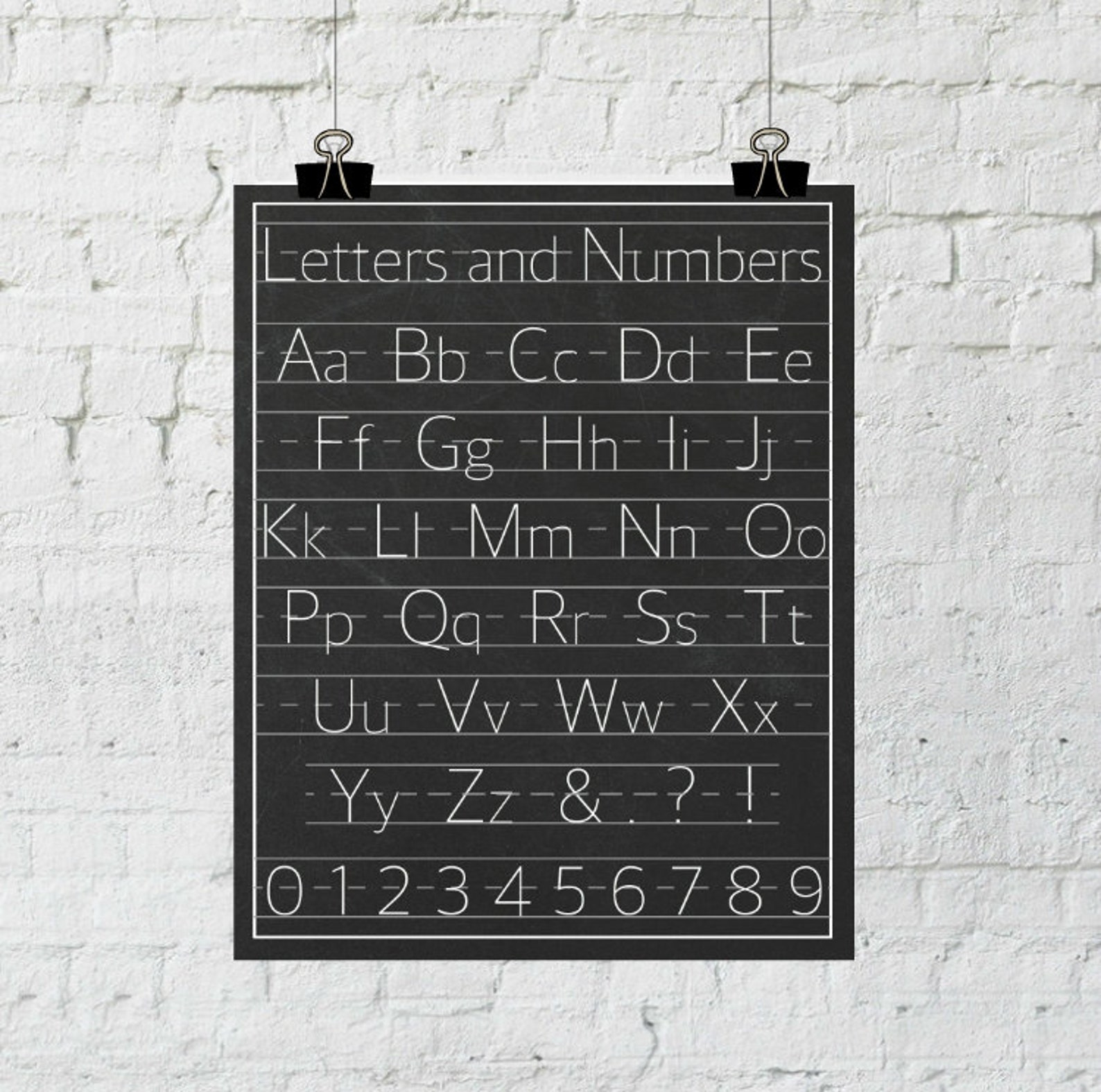Letters and Numbers Poster Classroom Decor Alphabet Print - Etsy