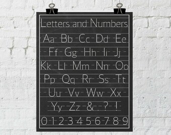 Classroom Decor Alphabet Letters Print Wall Art Chalkboard | Etsy