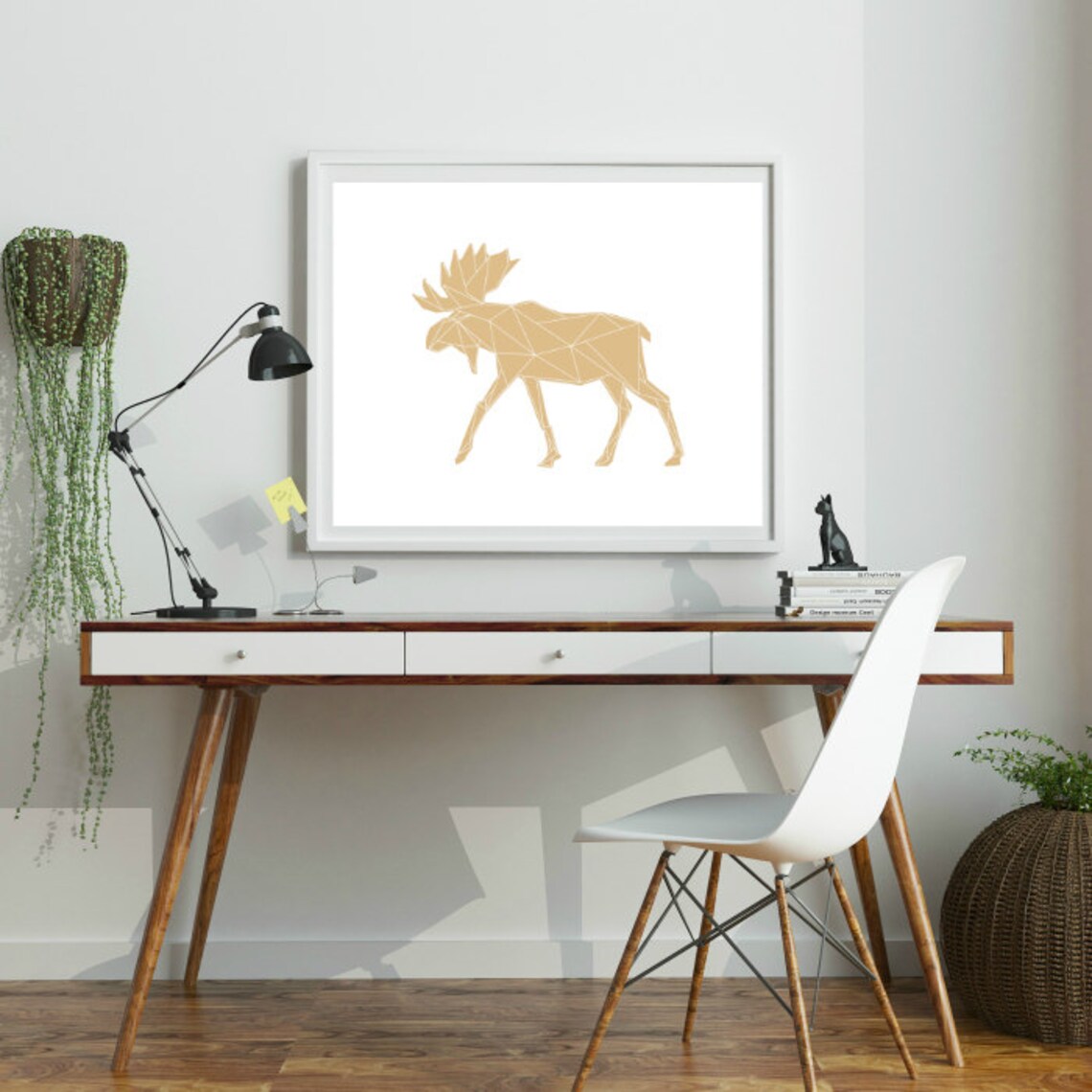 Moose Decor Moose Antler Moose Baby Moose Art Geometric - Etsy
