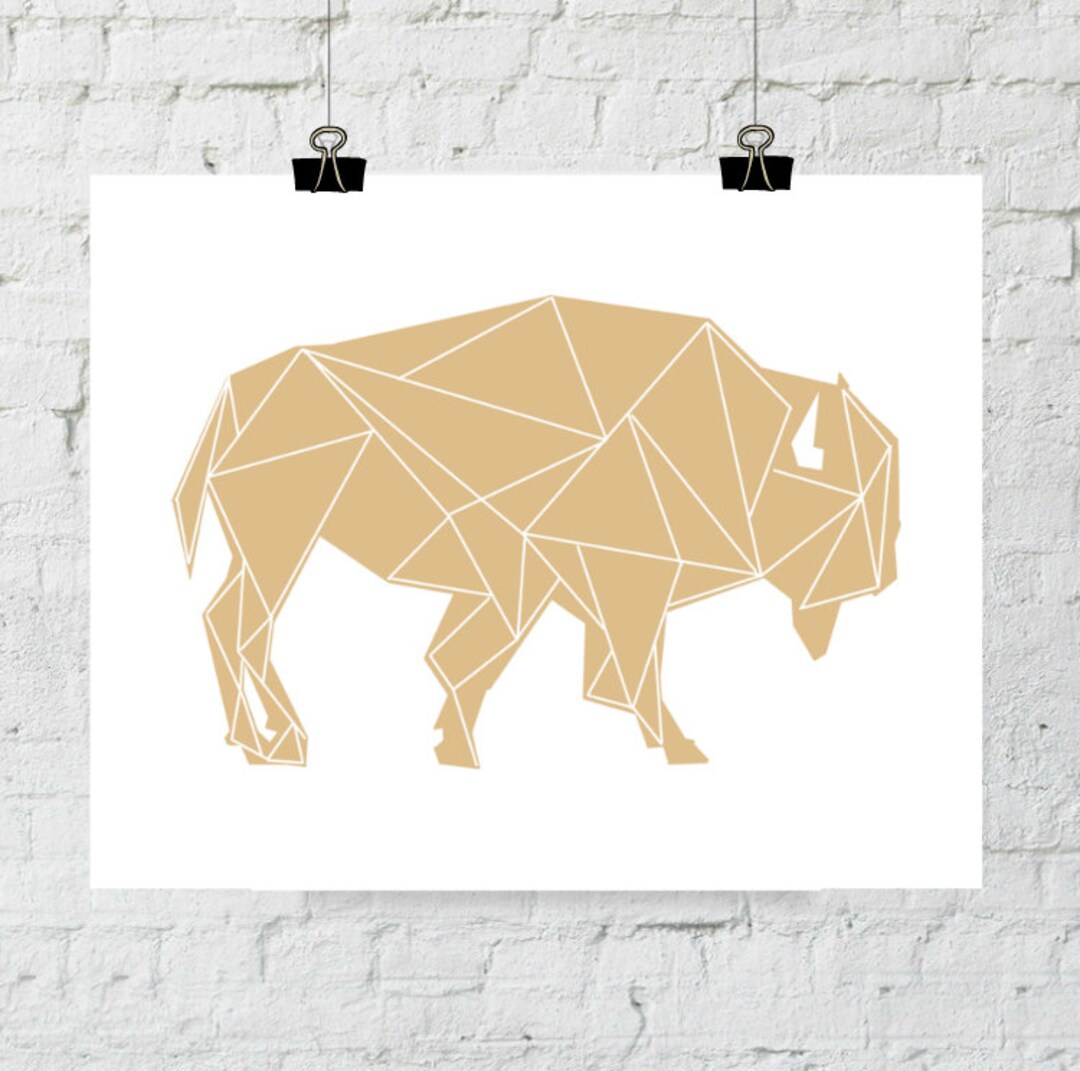 Tribal Buffalo Print, Buffalo Art, Baby Buffalo, Buffalo Wall Art ...