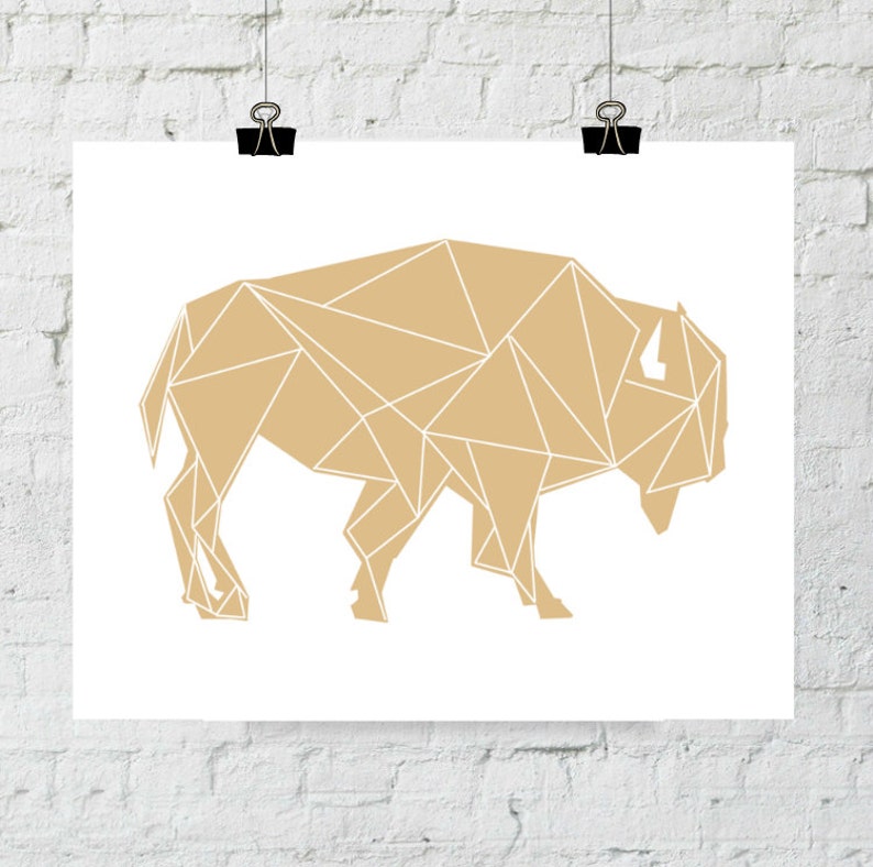 Tribal Buffalo Print Buffalo Art Baby Buffalo Buffalo Wall - Etsy