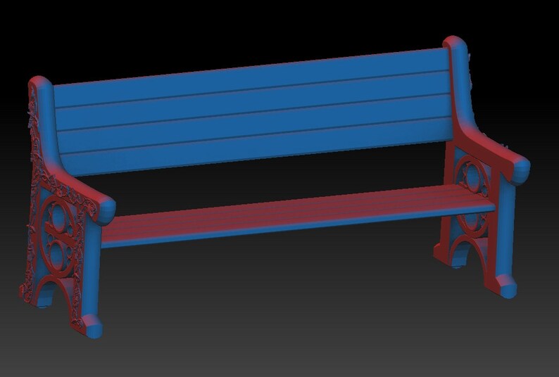 Benches - 2x Unique STL Files - 3D Printable Street Furniture for 1:56 ...