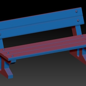 Benches - 2x Unique STL Files - 3D Printable Street Furniture for 1:56 ...