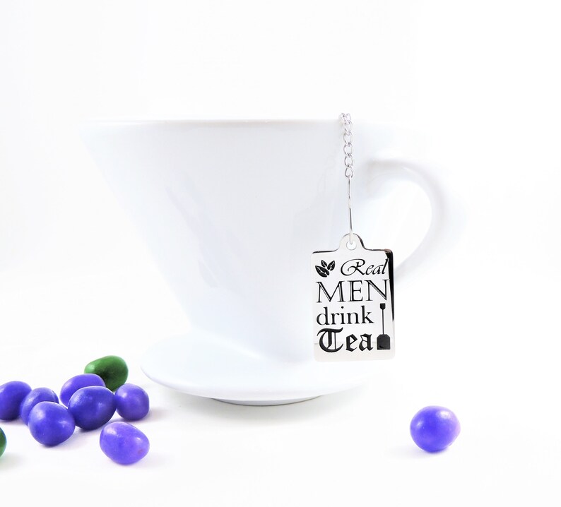 Real Men Drink Tea Infuser Loose Leaf Tea Ball Strainer Tea - Etsy