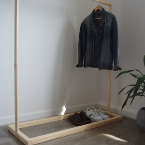 Handmade Natural Wood Clothes Rail - Etsy