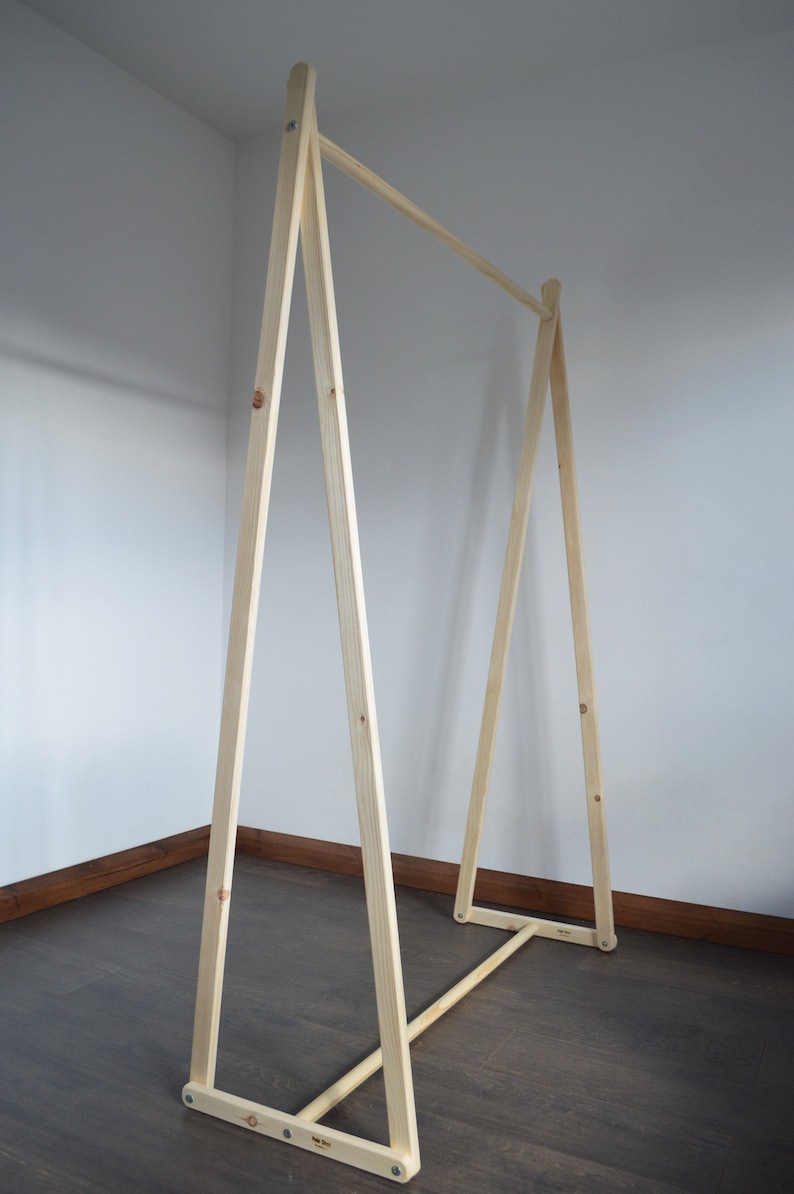 Handmade Natural Wood Clothes Rack Clothes Rail | Etsy