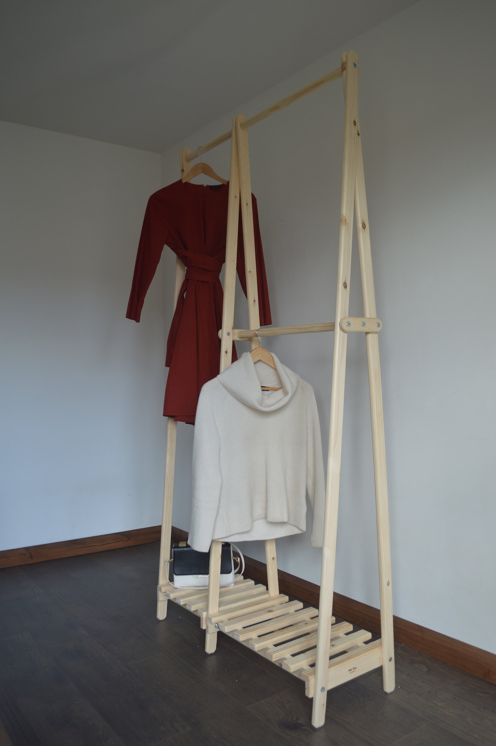 Handmade Clothes Rack With Pallet Shelf - Etsy