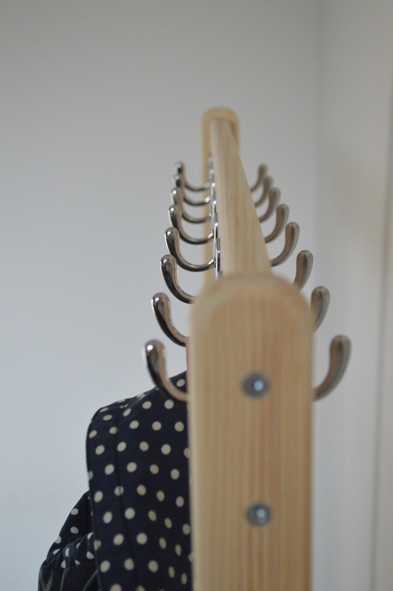 Handmade Natural Pine Wood Clothes Rail With Shelf and - Etsy UK