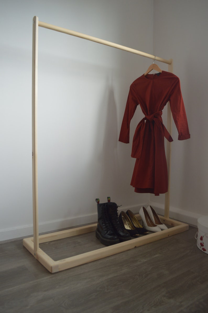 Handmade Natural Wood Clothes Rail | Etsy