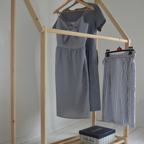 Handmade Natural Wood Clothes Rail With Shelf in Pure - Etsy