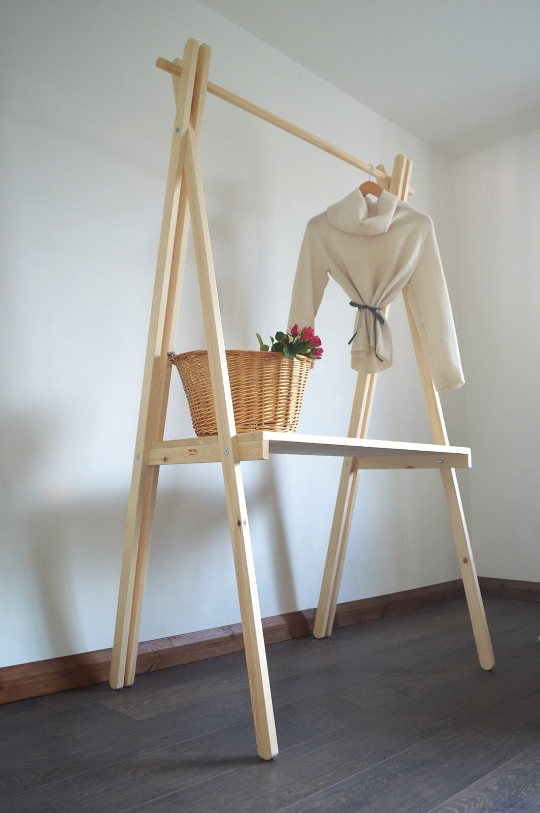 Handmade Clothes Rail With Shelf | Etsy UK