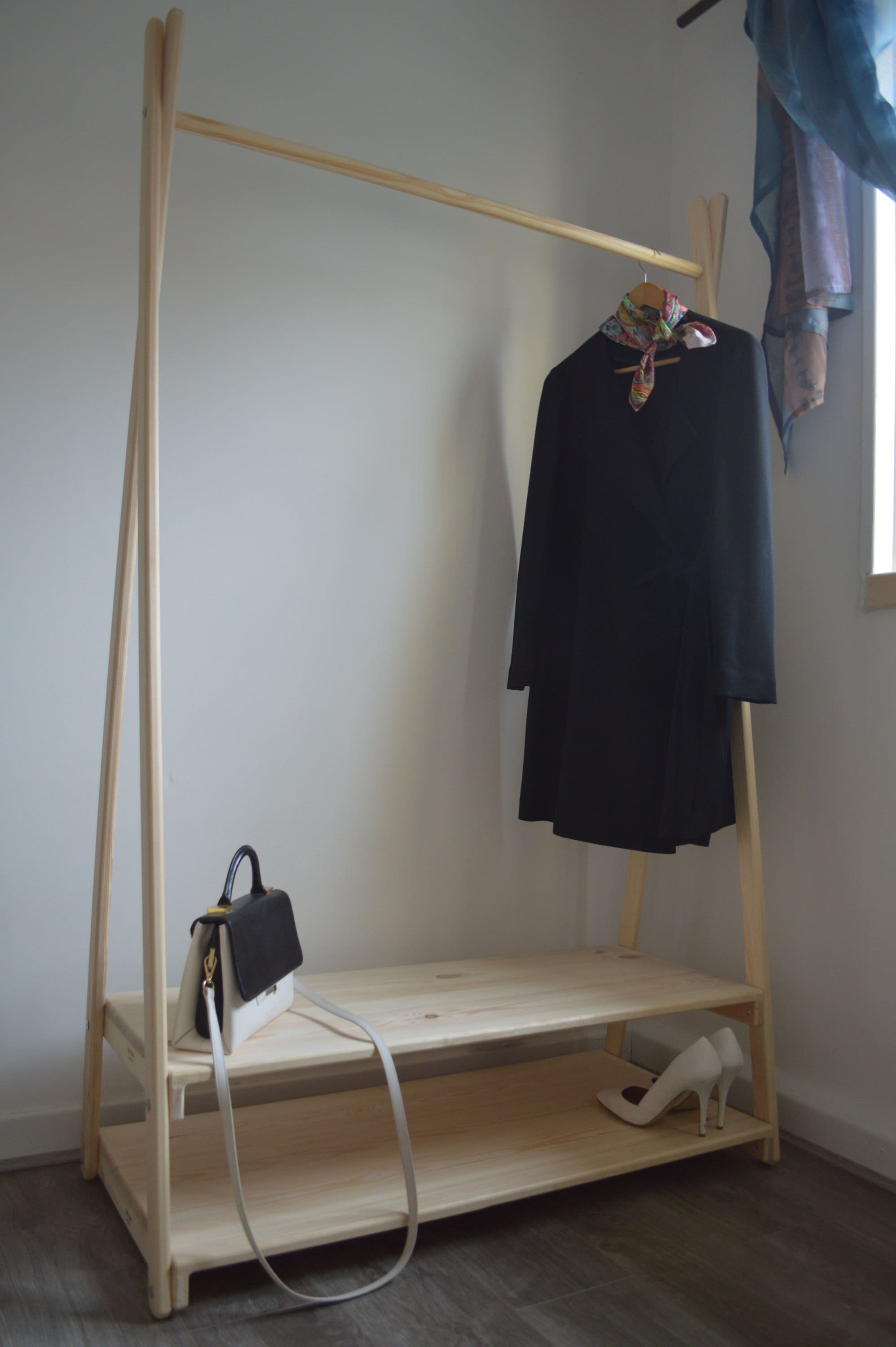 Clothes Rail With 2 Shelves - Etsy UK