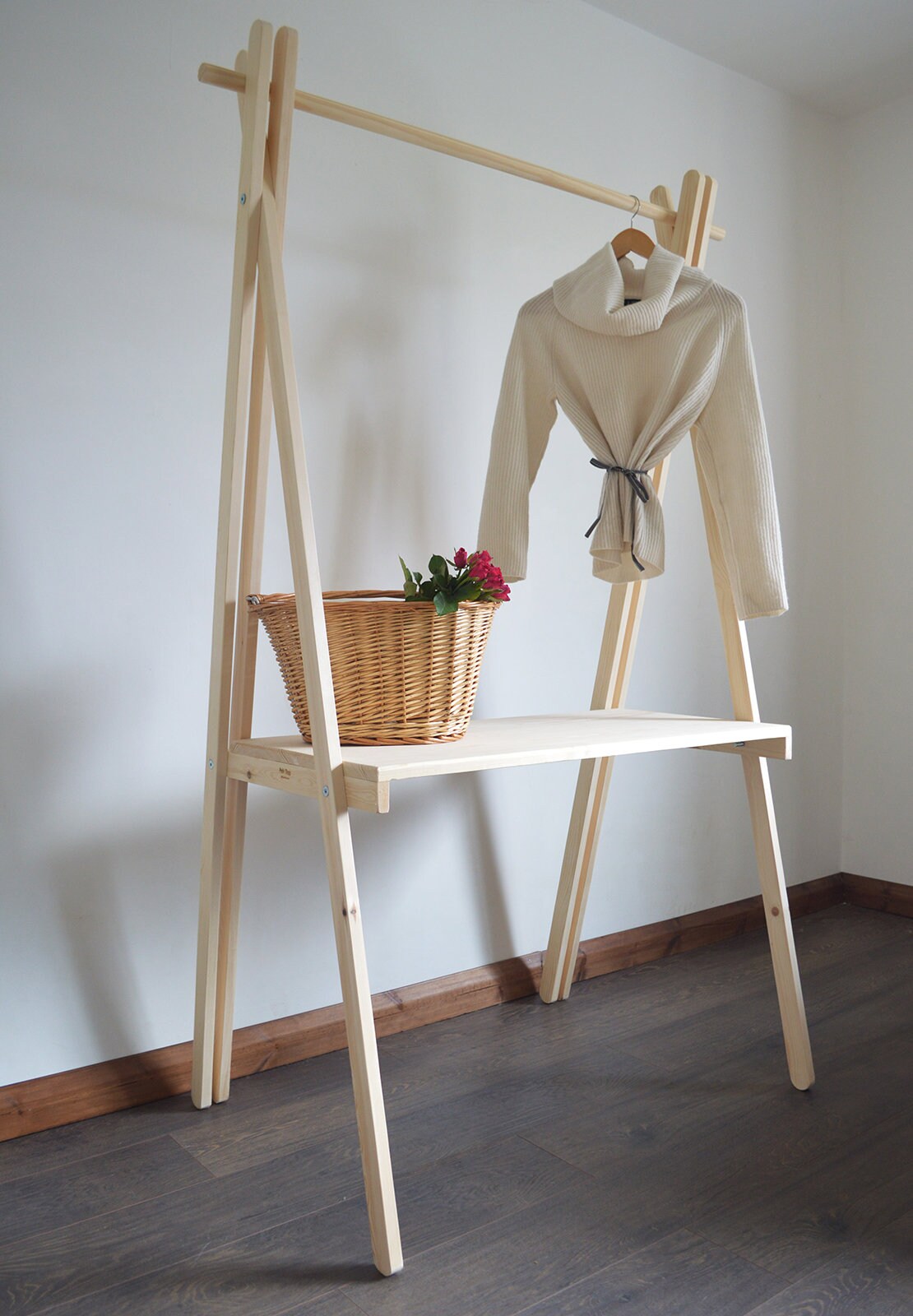 Handmade Clothes Rail with Shelf | Etsy