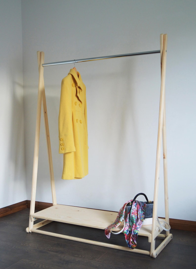 Handmade Clothes Rail Clothes Rack With Shelf | Etsy UK